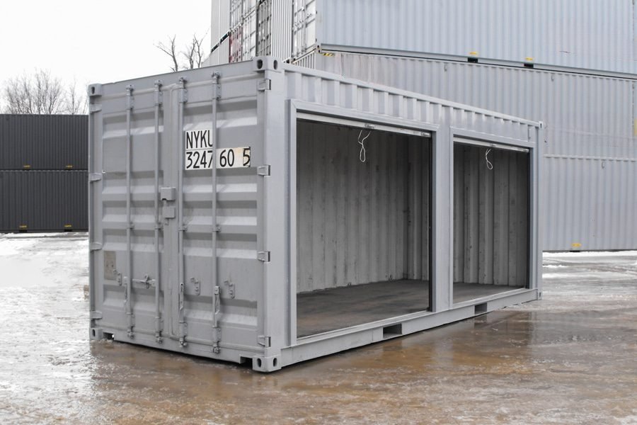Conteneur stockage 20 pieds portes roulantes - containerscie